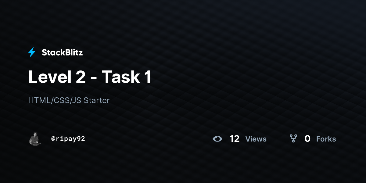 Level 2 - Task 1 - StackBlitz