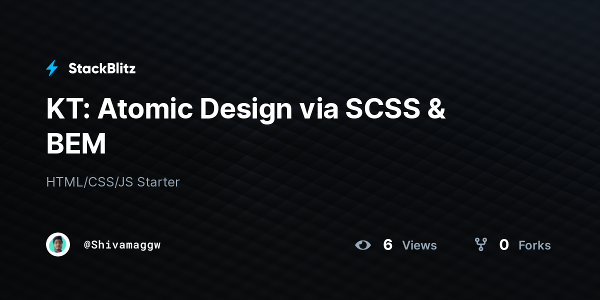 KT: Atomic Design via SCSS & BEM - StackBlitz