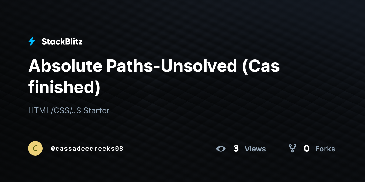 Absolute Paths-Unsolved (Cas finished) - StackBlitz