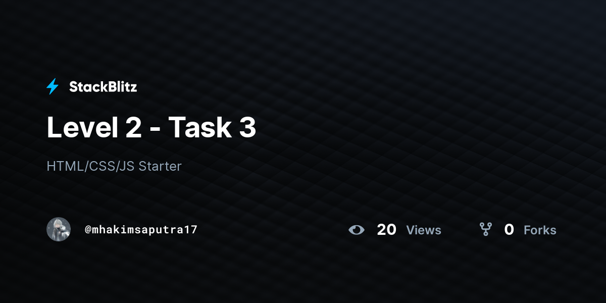 Level 2 - Task 3 - StackBlitz