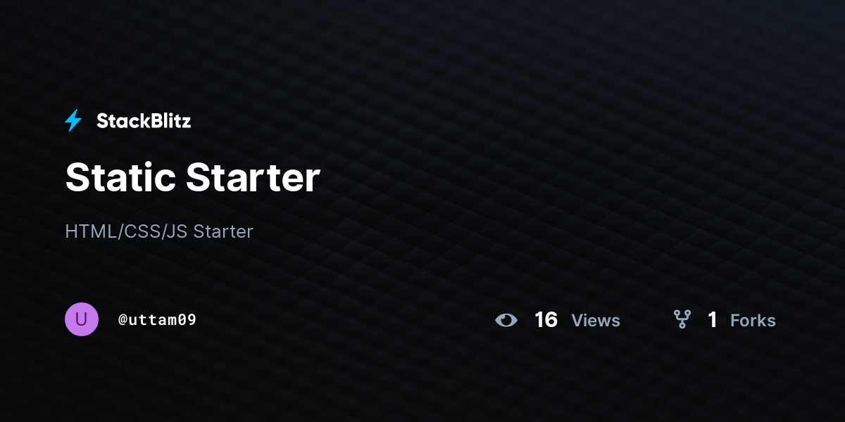 Static Starter - StackBlitz