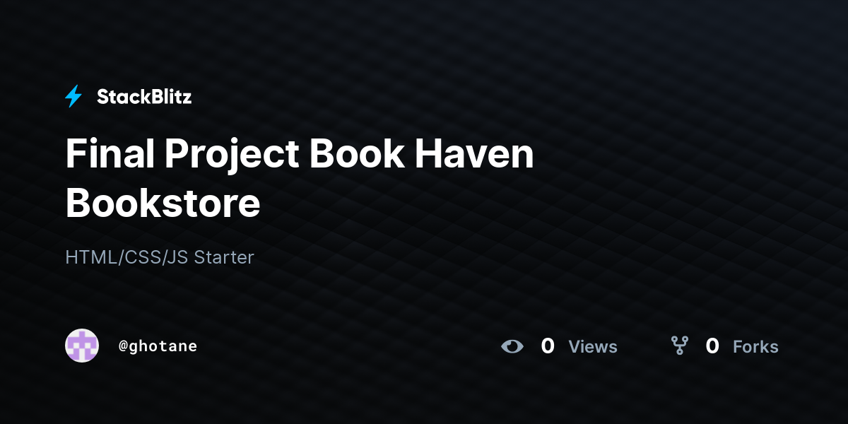 Final Project Book Haven Bookstore - StackBlitz