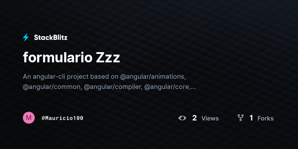 formulario Zzz - StackBlitz