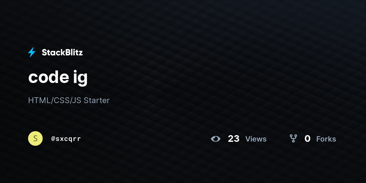 code ig - StackBlitz