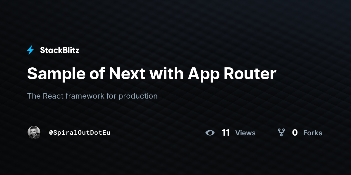 Sample of Next with App Router - StackBlitz
