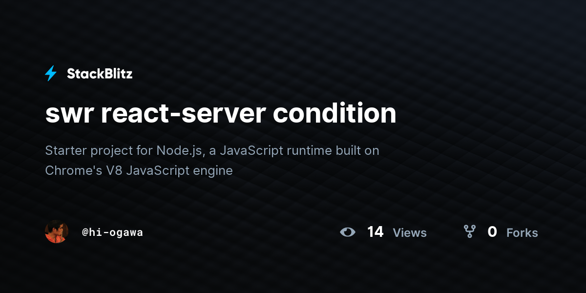swr react-server condition - StackBlitz