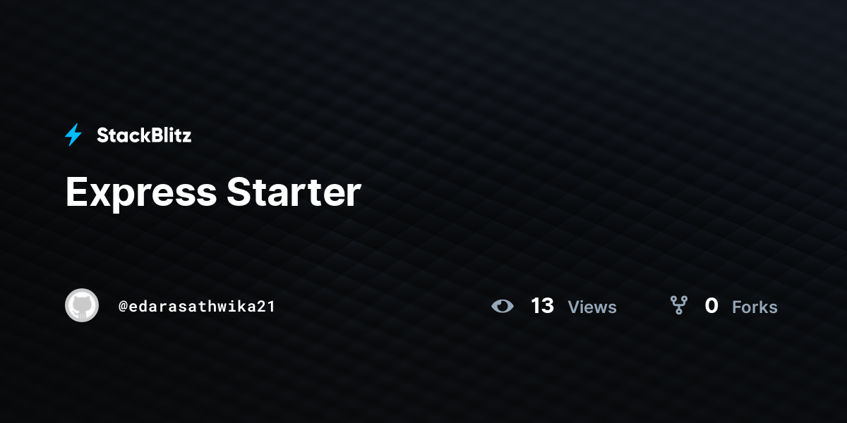Express Starter Stackblitz