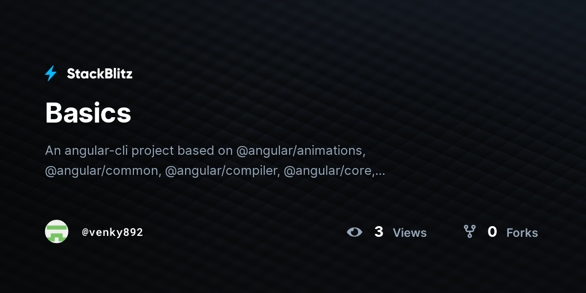 Basics - StackBlitz