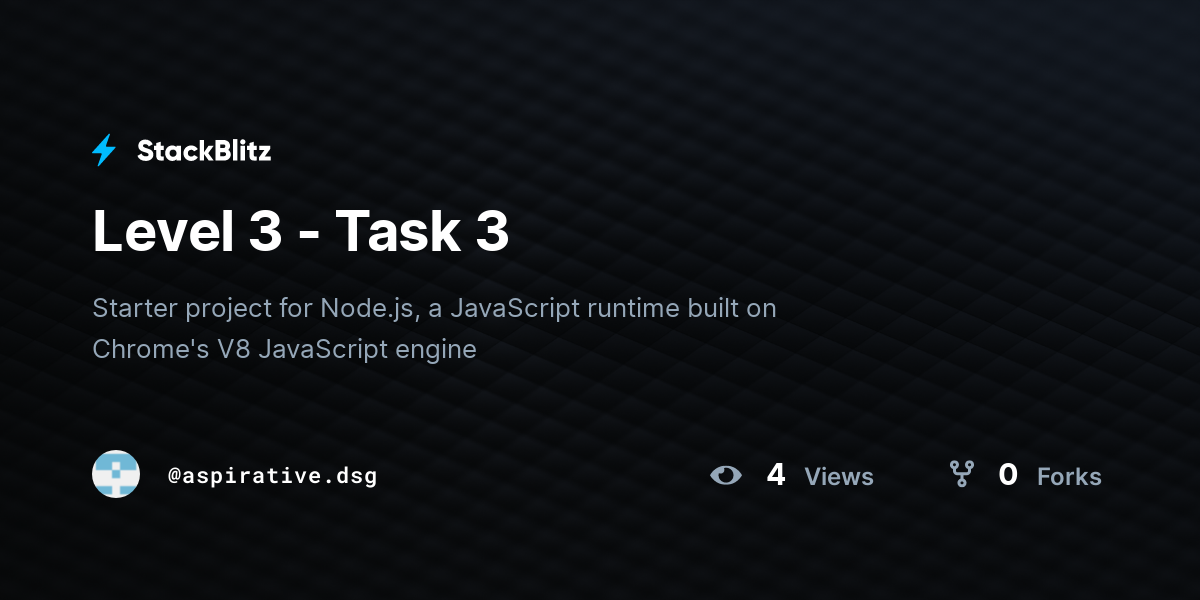 Level 3 - Task 3 - StackBlitz