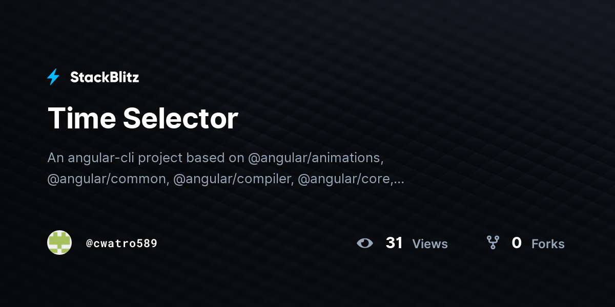 Time Selector - StackBlitz