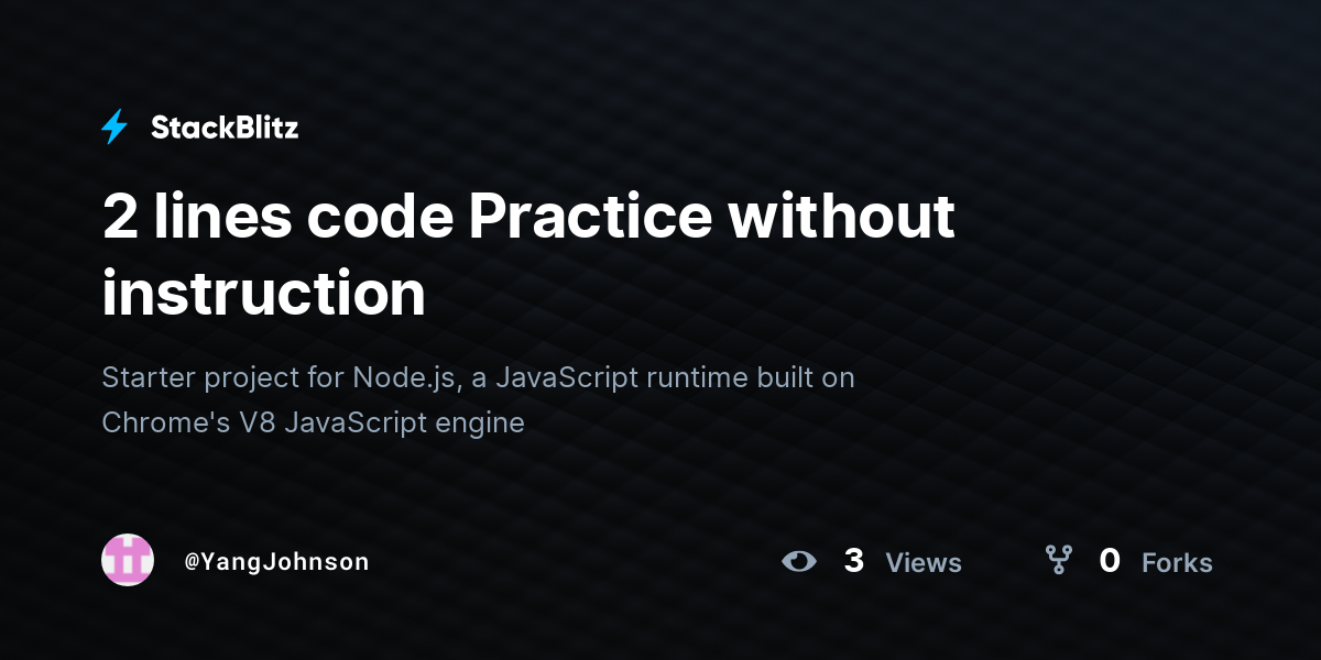 2 lines code Practice without instruction - StackBlitz
