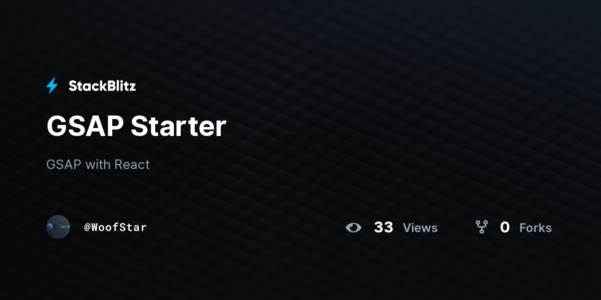 GSAP Starter - StackBlitz