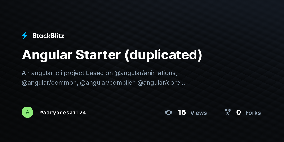 Angular Starter (duplicated) - StackBlitz