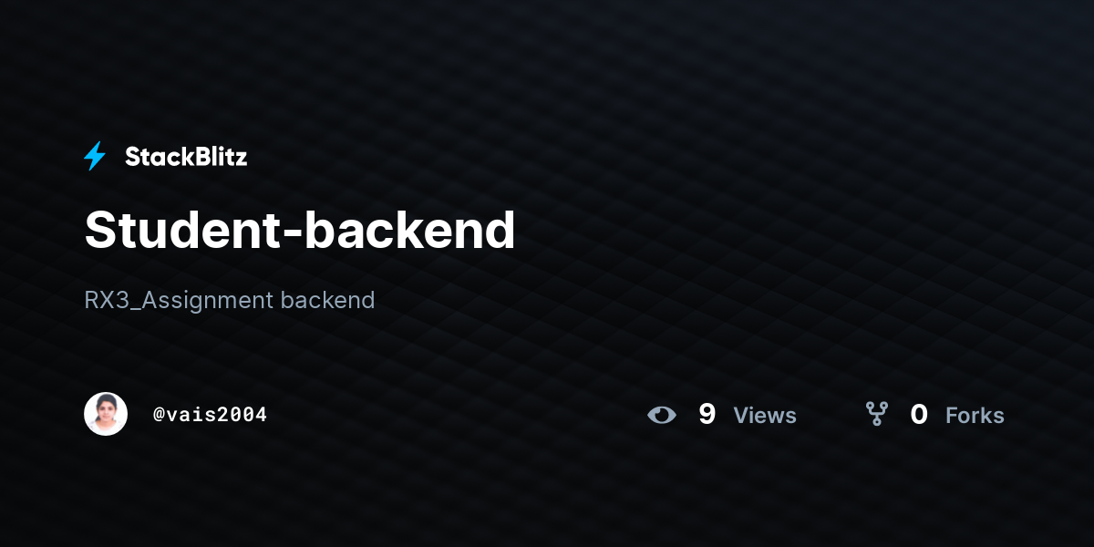 Student-backend - StackBlitz