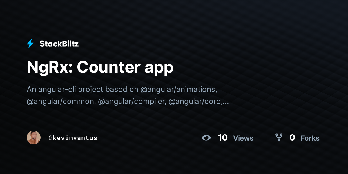 NgRx: Counter app - StackBlitz