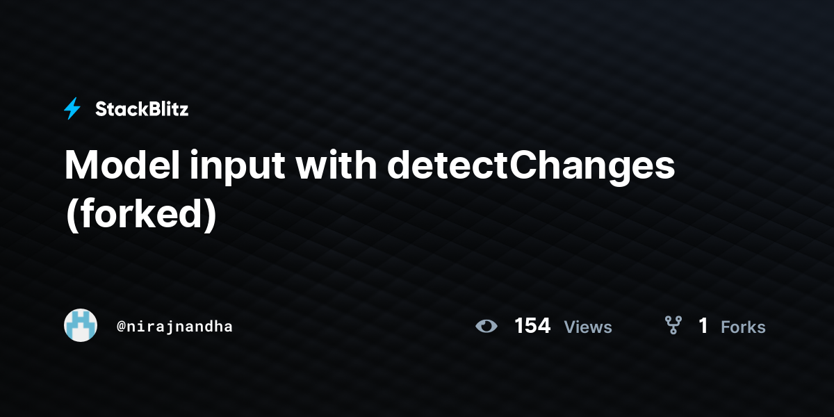 Model input with detectChanges (forked) - StackBlitz