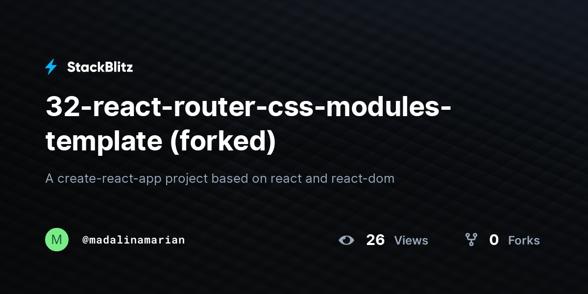 32-react-router-css-modules-template (forked) - StackBlitz