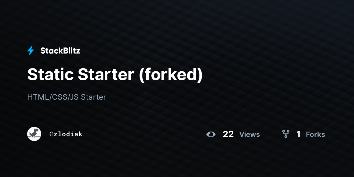 Static Starter Forked Stackblitz