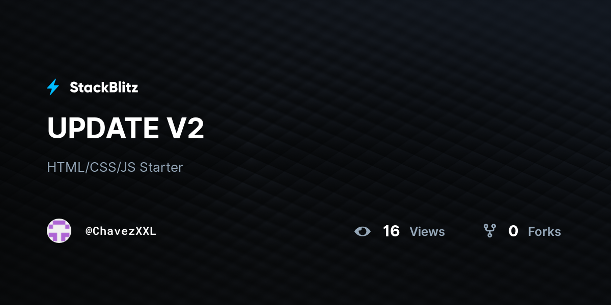 UPDATE V2 - StackBlitz