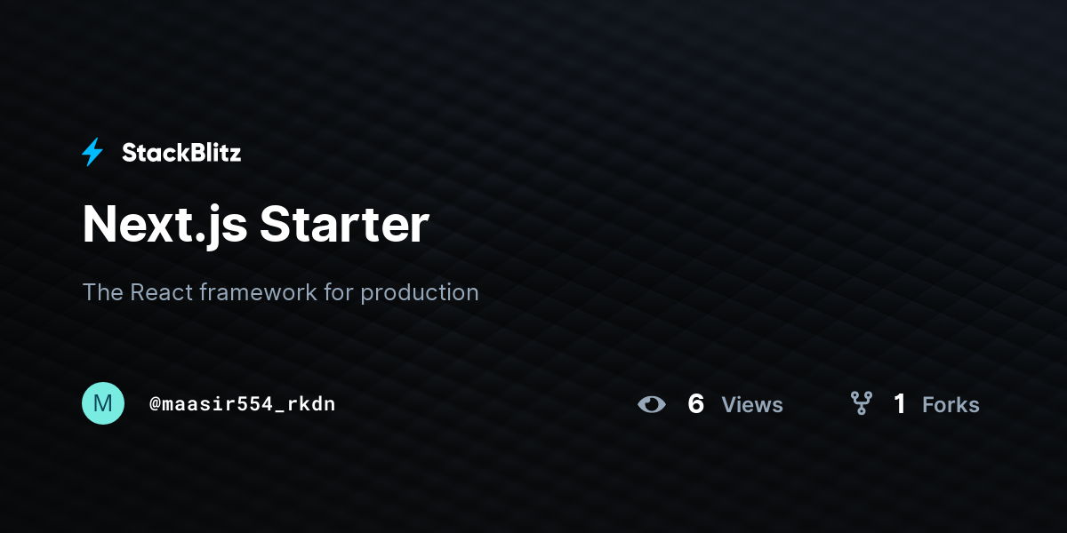 Next.js Starter - StackBlitz