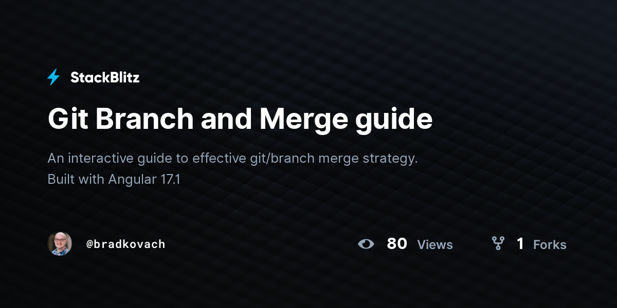 Git Branch and Merge guide - StackBlitz