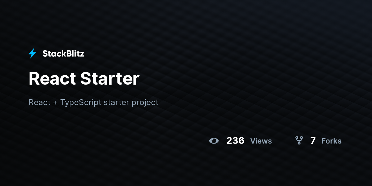 React Starter - StackBlitz