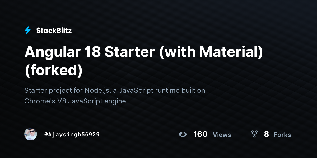 Angular 18 Starter With Material Forked Stackblitz