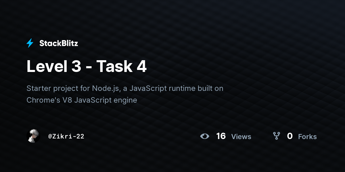 Level 3 - Task 4 - StackBlitz