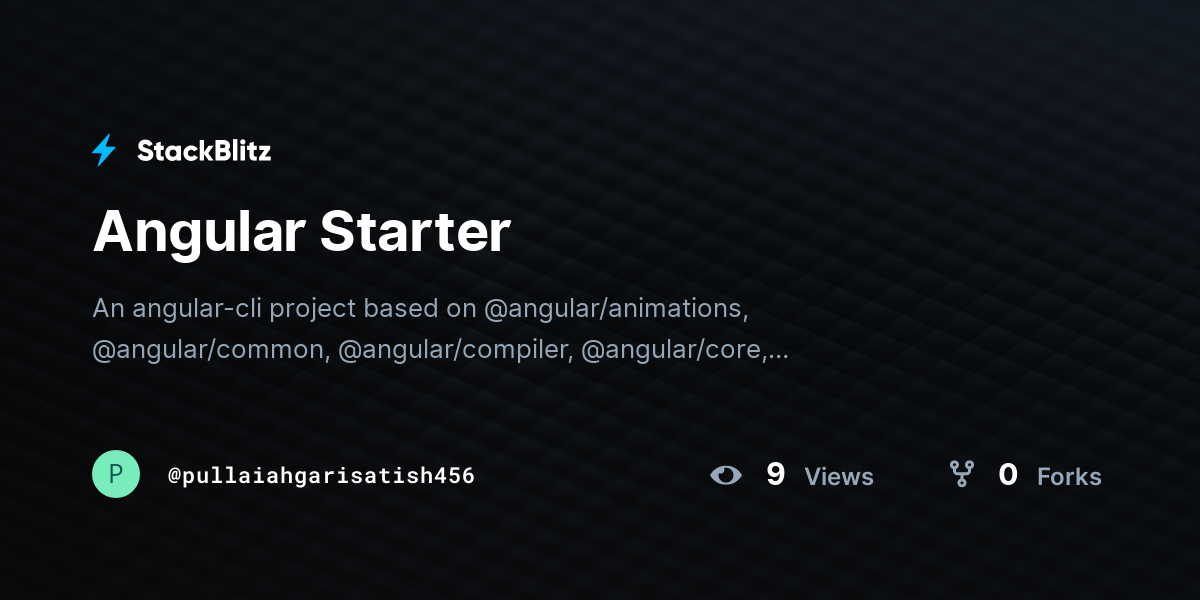 Angular Starter - StackBlitz