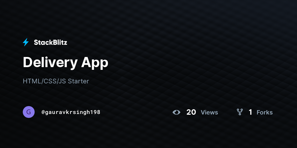 Delivery App - StackBlitz