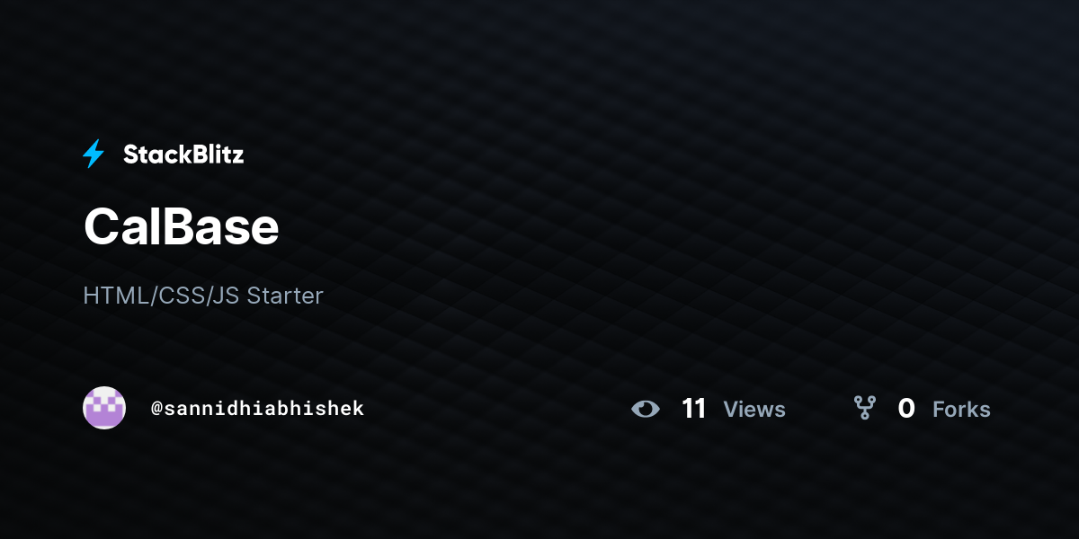 CalBase - StackBlitz