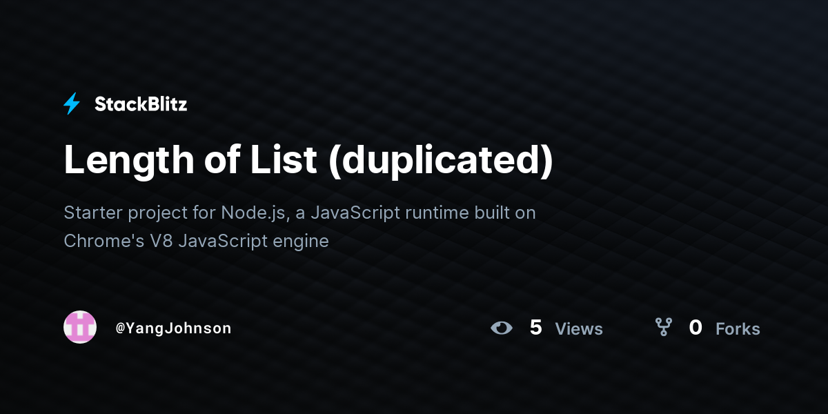 Length of List (duplicated) - StackBlitz