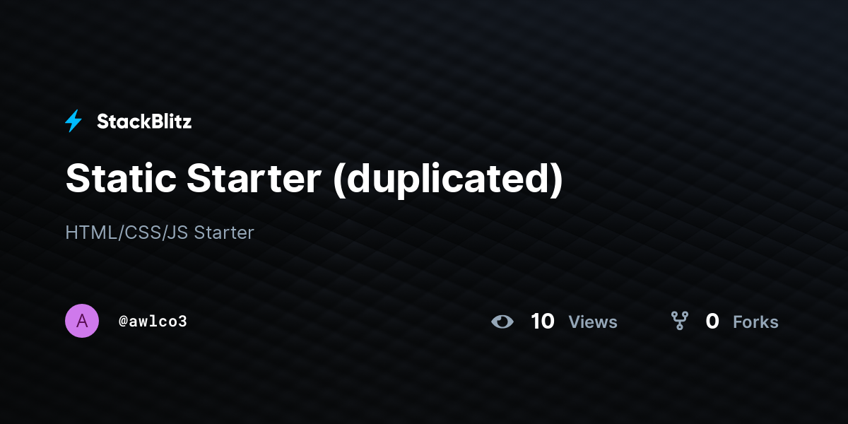 Static Starter (duplicated) - StackBlitz