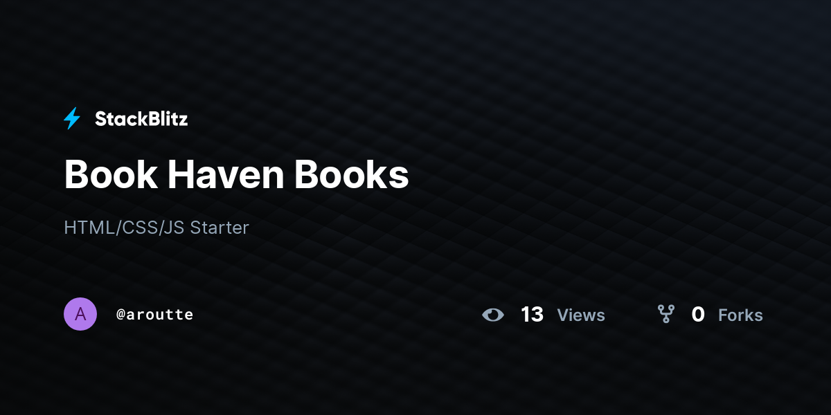 Book Haven Books - StackBlitz