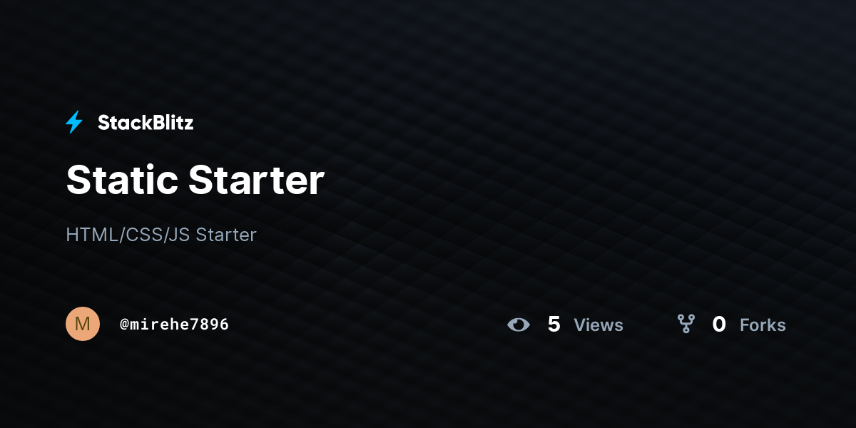 Static Starter - StackBlitz