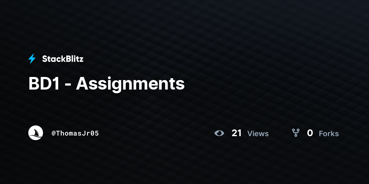 BD1 - Assignments - StackBlitz