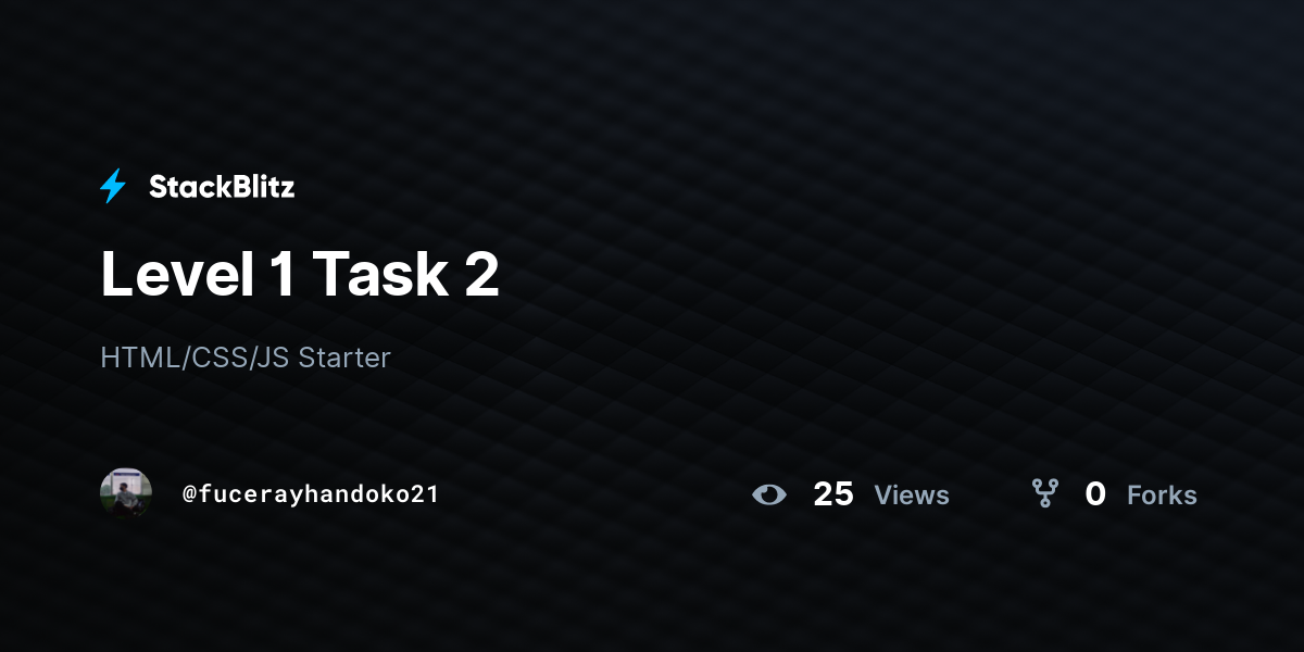 Level 1 Task 2 - StackBlitz