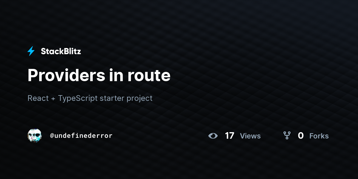 Providers In Route Stackblitz