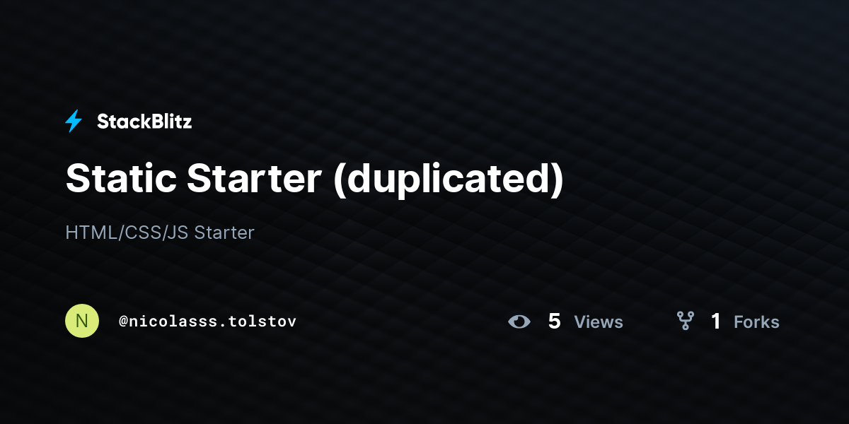 Static Starter (duplicated) - StackBlitz