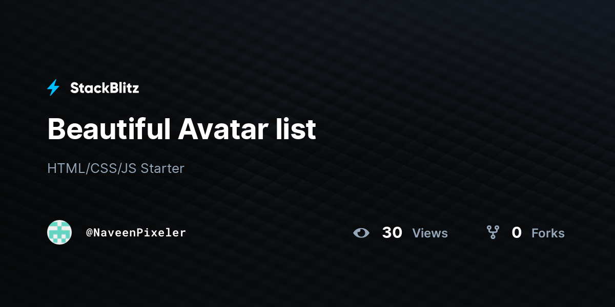 Beautiful Avatar list - StackBlitz