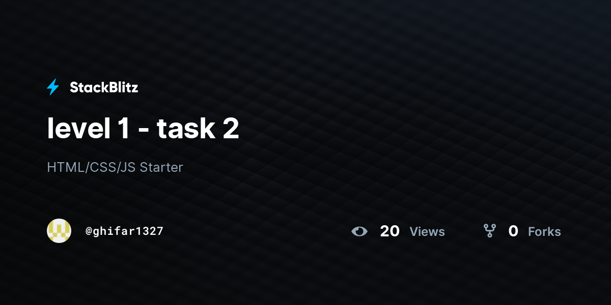 level 1 - task 2 - StackBlitz