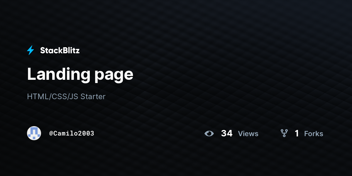 Landing page - StackBlitz