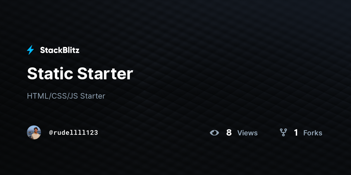 Static Starter - StackBlitz