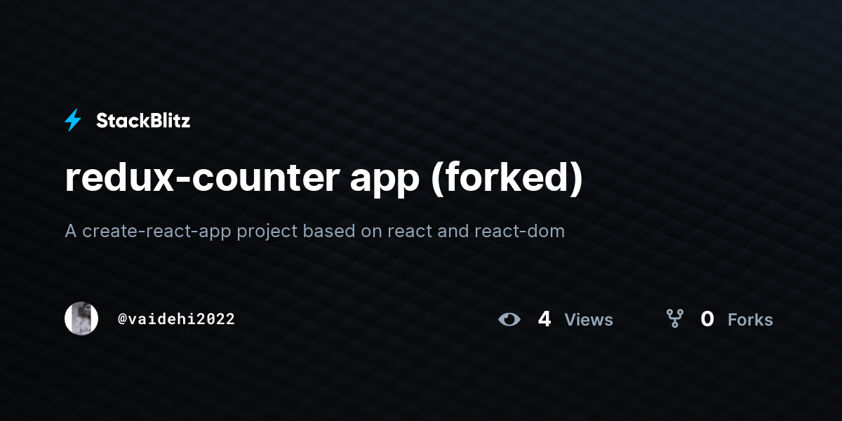 redux-counter app (forked) - StackBlitz