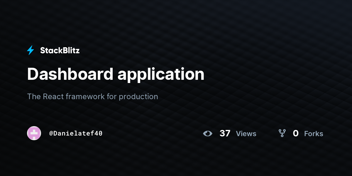 Dashboard application - StackBlitz