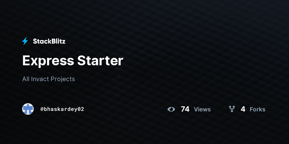 Express Starter - StackBlitz