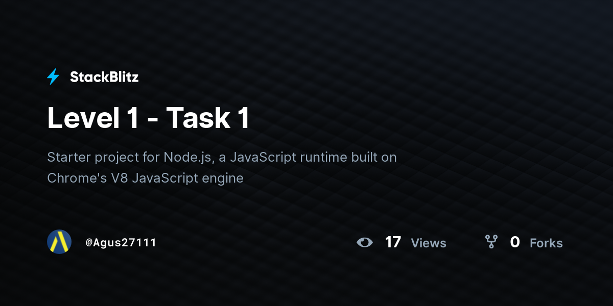 Level 1 - Task 1 - StackBlitz