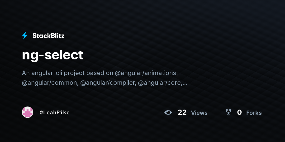 ng-select - StackBlitz