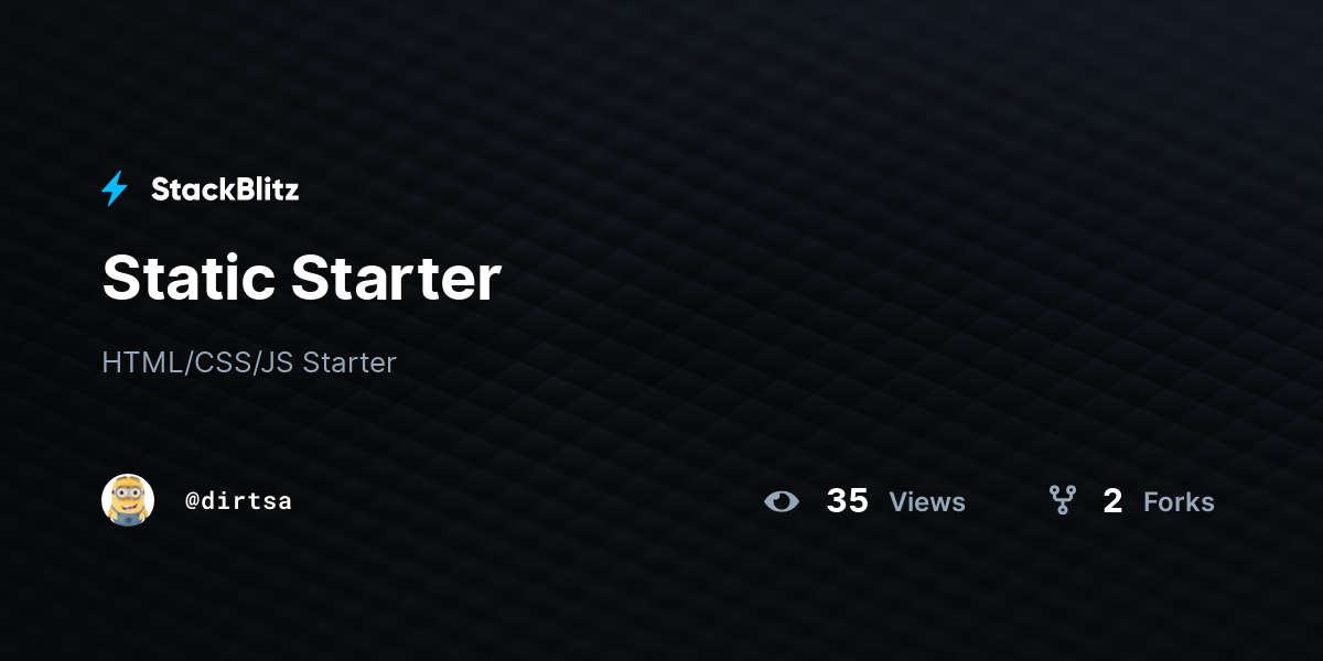 Static Starter - StackBlitz