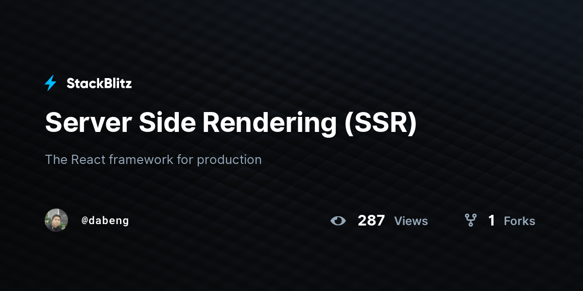 Server Side Rendering (SSR) - StackBlitz